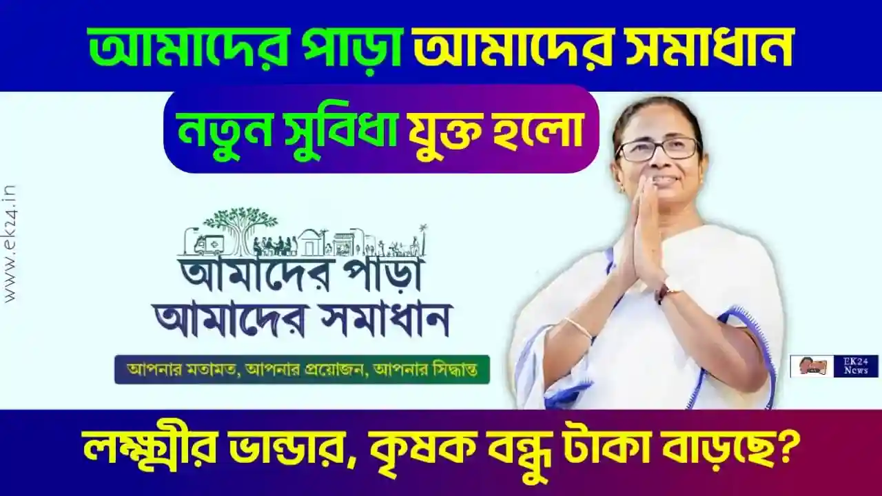 বাড়ানো হলো আমাদের পাড়া আমাদের সমাধান প্রকল্পের সুবিধা। সঙ্গে পাবেন ...